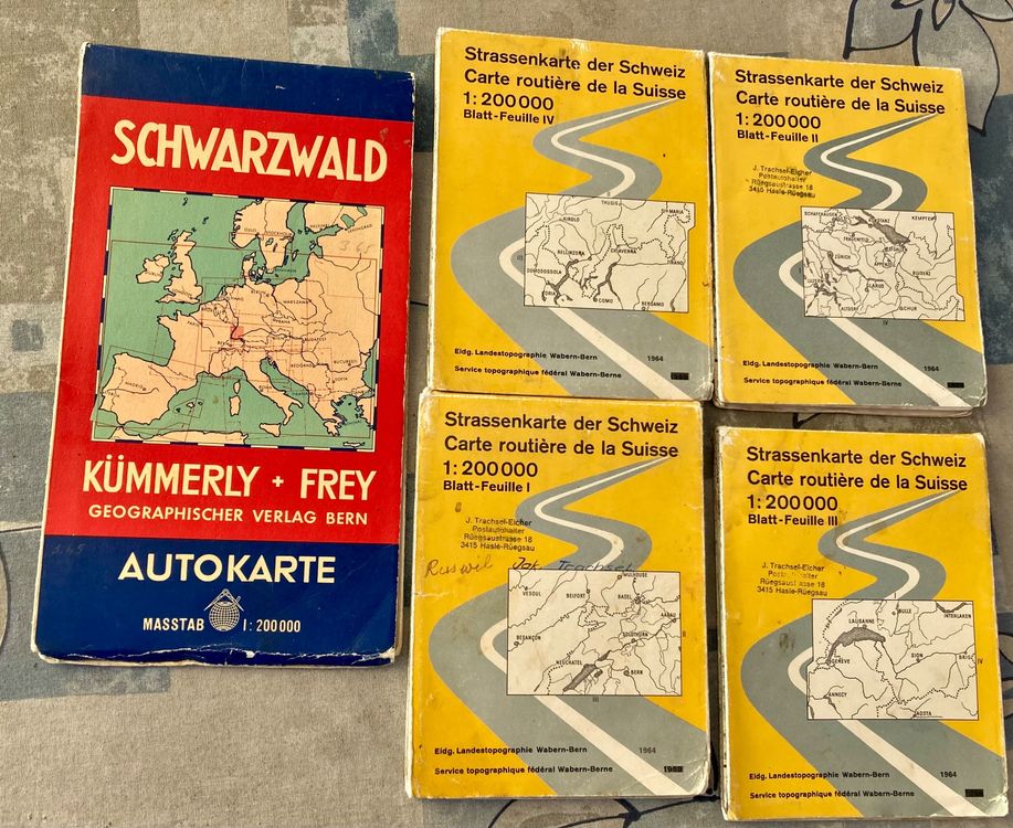 Auto - Karten, Strassenkarten von 1960-er Jahren (Gebraucht) in ...