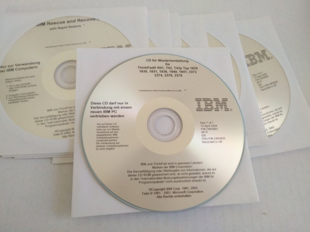 Windows XP zur Wiederherstellung von IBM ThinkPad T42 (Gebraucht) in ...