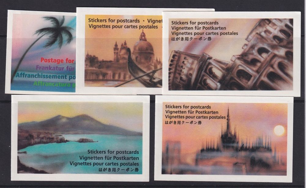 CH, Vignetten für Postkarten, 5 Heftchen (Gebraucht) in Basel für CHF ...