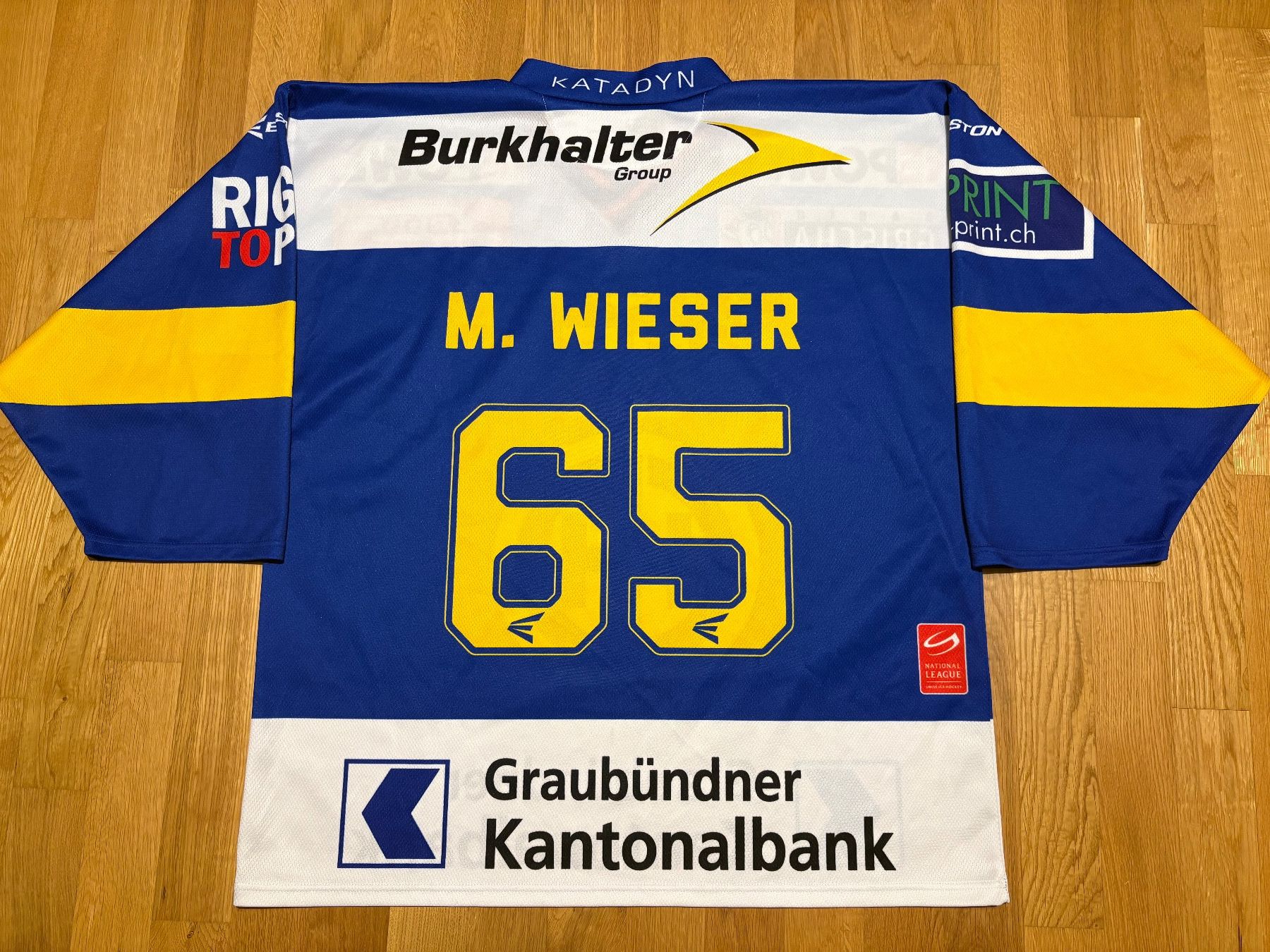 ORIGINAL HC DAVOS # 65 M. WIESER TRIKOT 2014/15 HCD XL (Neu (gemäss ...