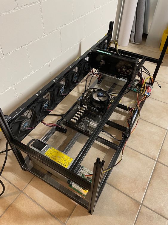 Komplettes Mining RIG inkl. 1 Grafikkarte Geoforce RTX 3060 (Gebraucht ...