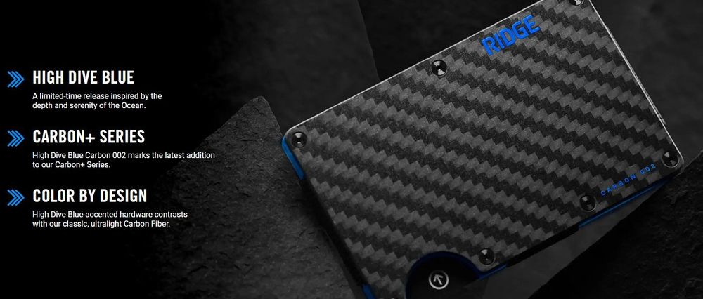 Ridge Wallet High Dive Blue Carbon 002 Lmt.Edition & Zubehör (Neu und ...