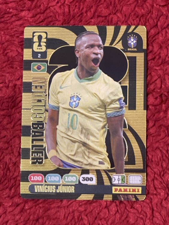 Vinicius Junior Golden Baller Panini World Cup 2026 Karte (Neu (gemäss ...