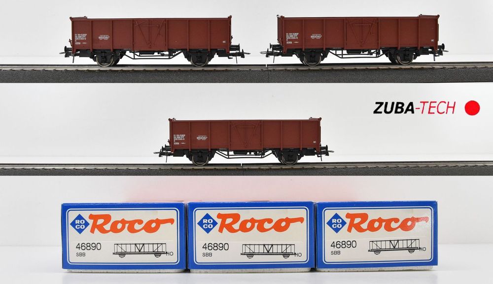 3x Roco 46890 Hochbordwagen SBB H0 GS mit OVP | Kaufen auf Ricardo