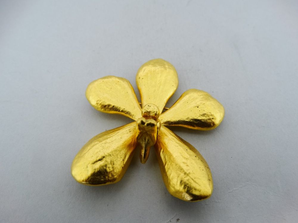 22kt Gold Plated Orchideen Brosche | Kaufen auf Ricardo