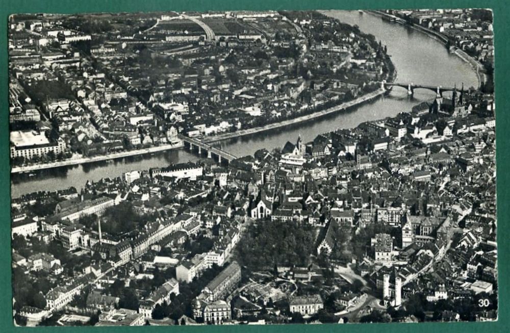 Basel, Mittlere Rheinbrücke und Wettsteinbrücke, 1951 (Gebraucht) in Sargans für CHF 1 – mit ...