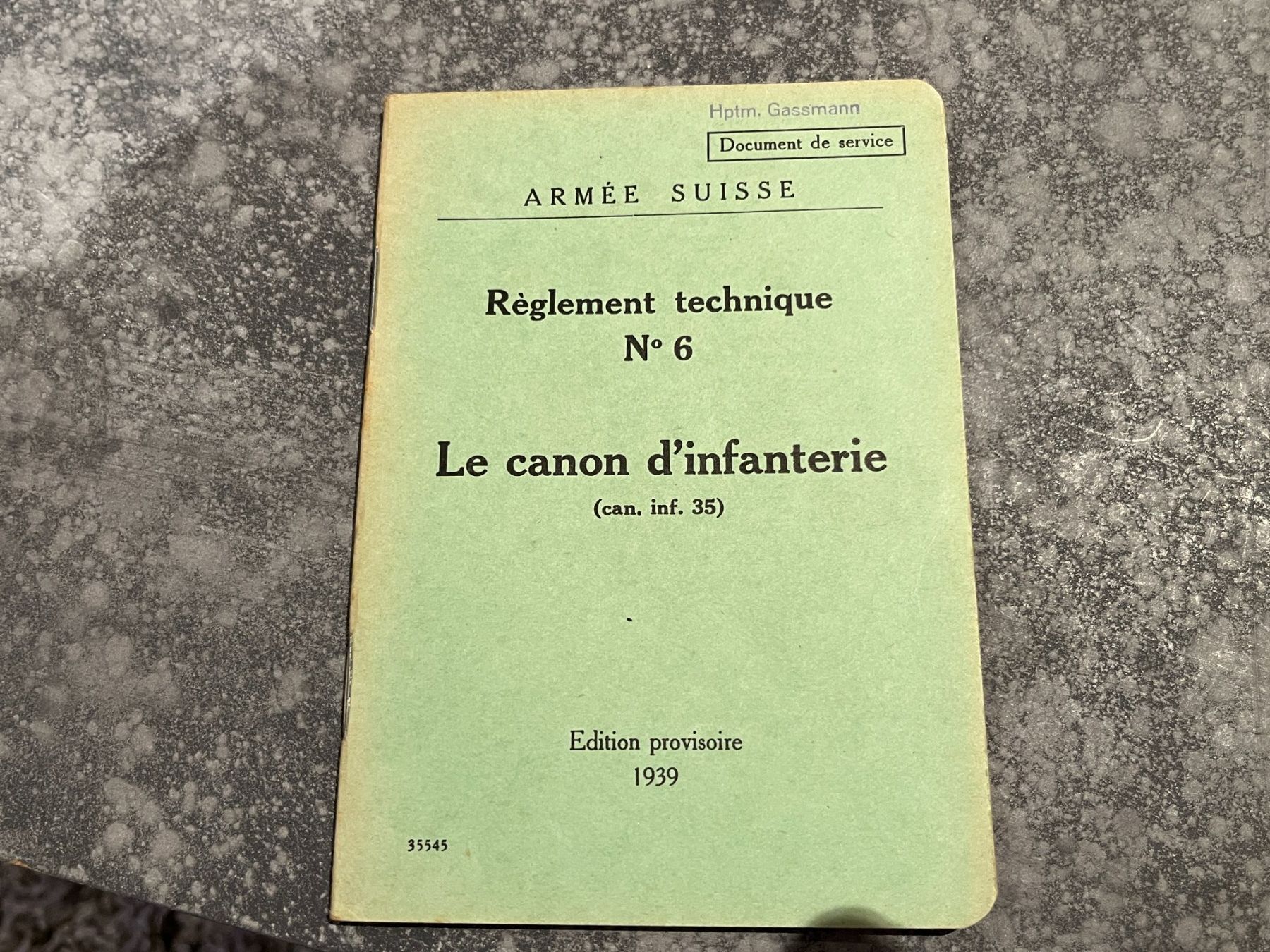 le canon d'infanterie, can. inf. 35, Regl. tech. No. 1, 1939 (Gebraucht ...
