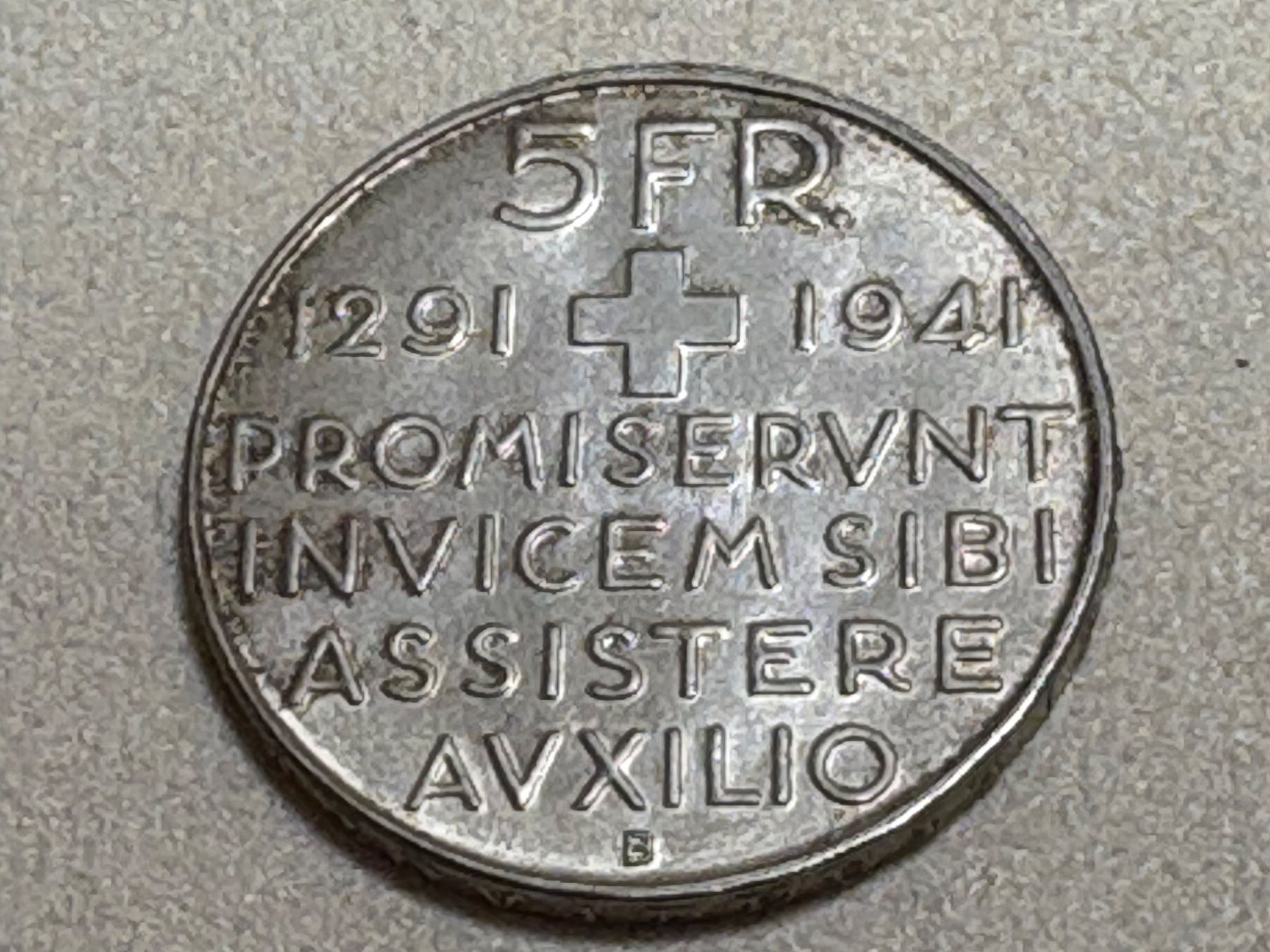 3. 1 Münze 5 Franken 1941, 835 Silber Öl (Gebraucht) in St. Peterzell für CHF 1 – mit Lieferung ...