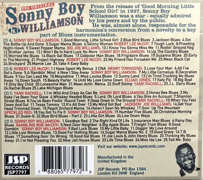 Sonny Boy Williamson - The Original - 4 CD's Box | Kaufen auf Ricardo
