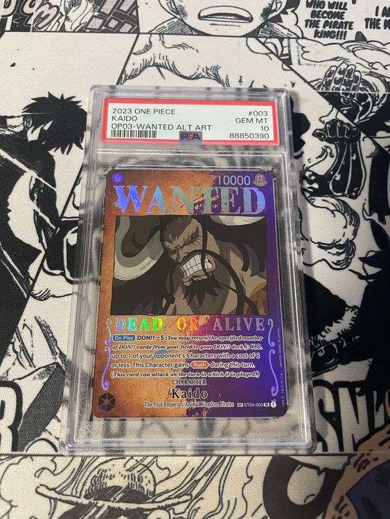 One Piece OP03-Wanted Alt Art Kaido ST04-003 PSA 10 Gem Mint (Neu ...