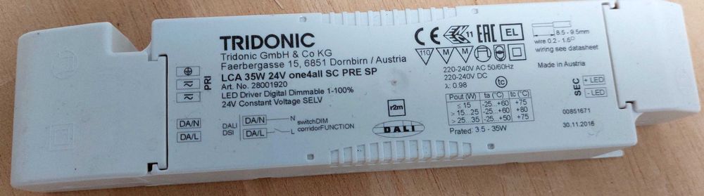 Tridonic LCA 35W 24V one4all SC PRE SP | Kaufen auf Ricardo
