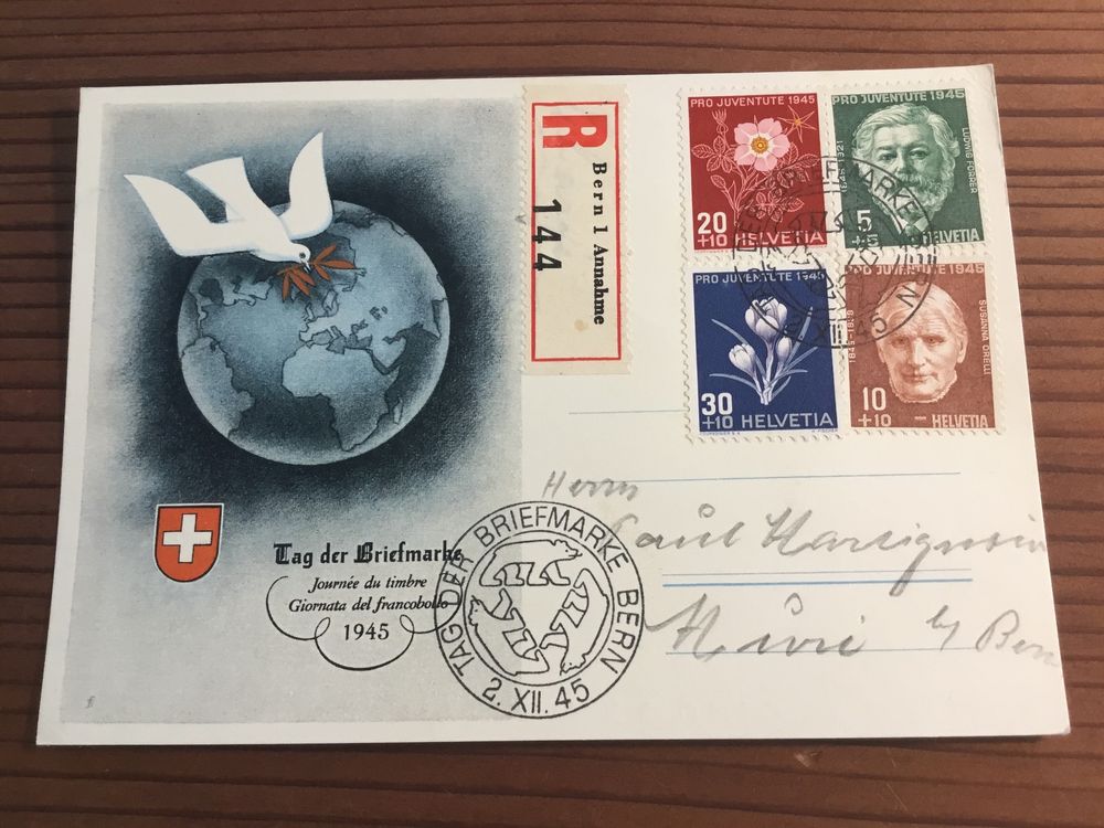 Pro Juventute Satz auf Brief 1945 Tag der Briefmarke | Kaufen auf Ricardo