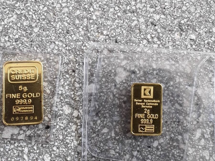 Zwei Goldbarren - 5g und 2g Fine Gold - BKB und CS 999,9 (Gebraucht) in ...