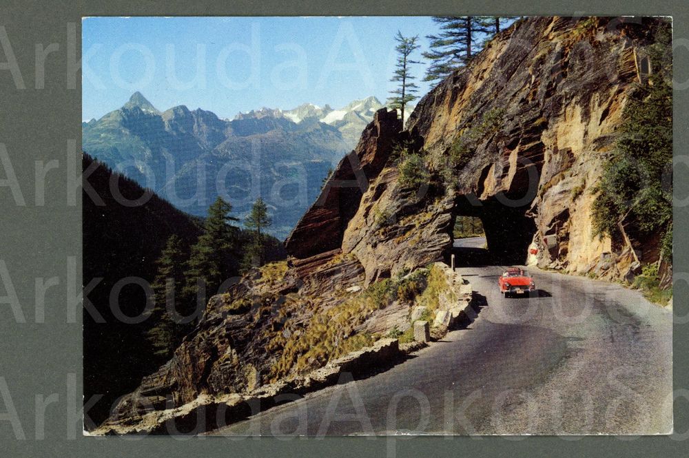 AK color Simplon VS Strasse Brig Iselle,FiatCabriolet ≈ 1966 | Kaufen ...