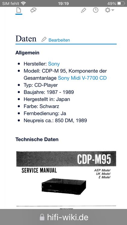 Sony CDP-M95 | Kaufen auf Ricardo