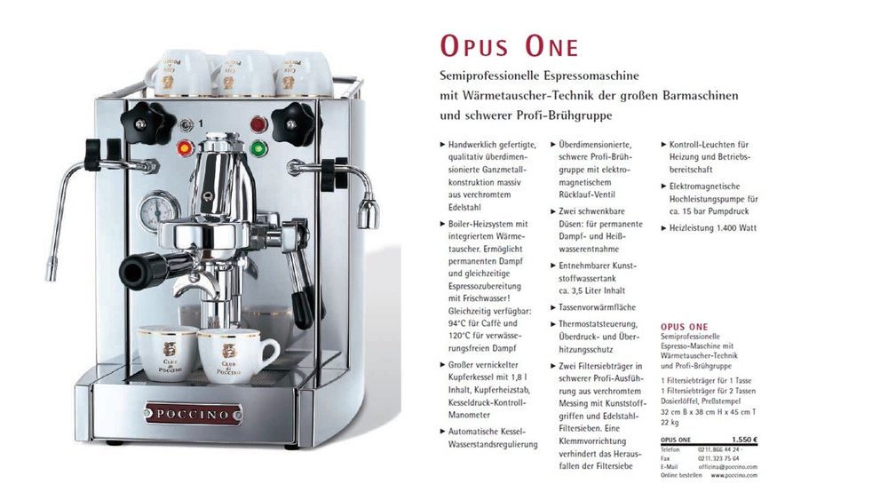 Espressomaschine Poccino Opus One zu verkaufen (Gebraucht) in Zürich ...