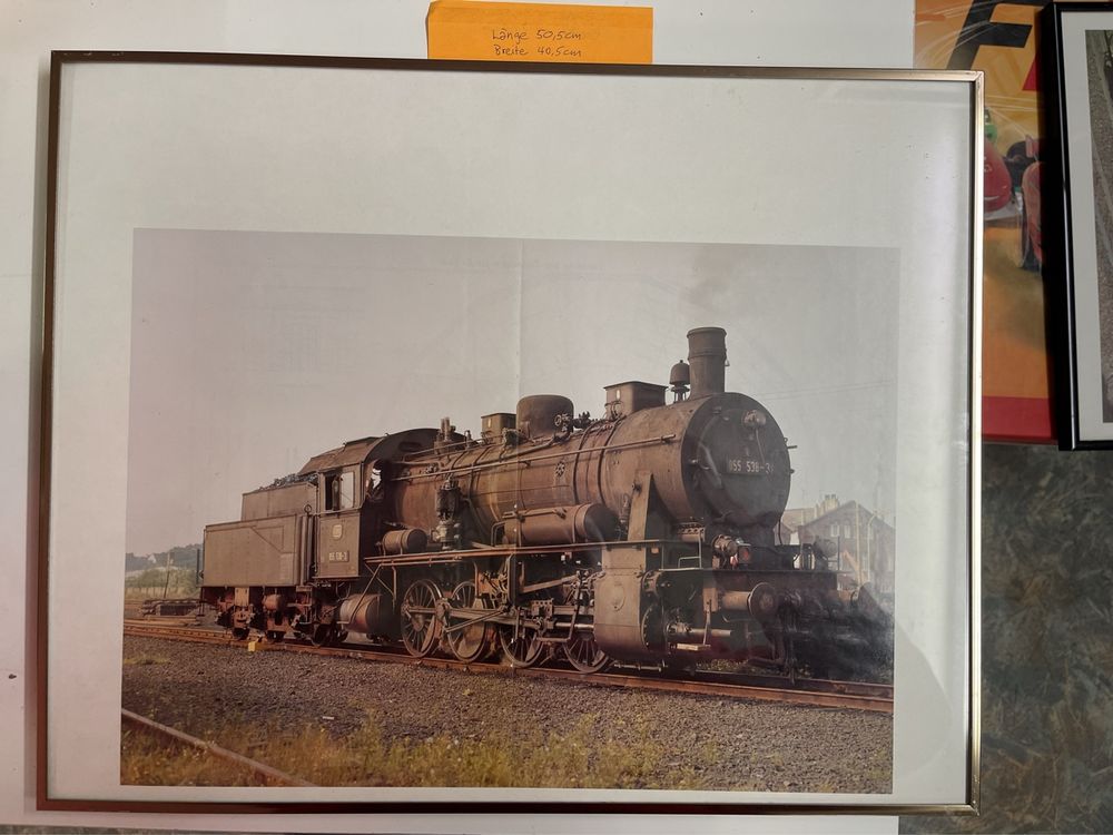 Dampflokomotive Foto gerahmt 50x40cm Rarität Lokomotive (Gebraucht) in Siebnen für CHF 20 – mit ...