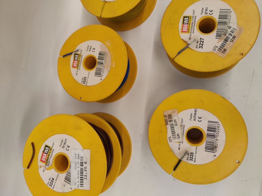 Lot 40m Einzelader 0.5mm2 Kabel Brawa für Modellbahn & Zange (Gebraucht ...