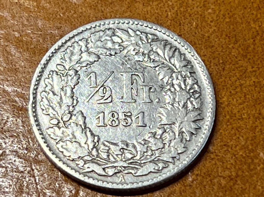 1 pièce de 50 cts, Helvetia assise, 1851, Ag 900 | Kaufen auf Ricardo