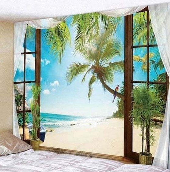 Wandbehang Palme u. Strand 150cm x 130cm | Kaufen auf Ricardo