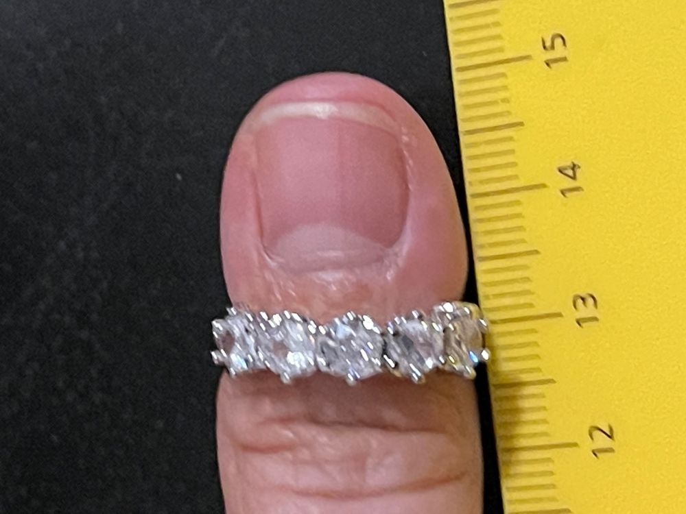 Anneau 925 serti pierres moissanite 58,5 livraison gratuite (Neu ...