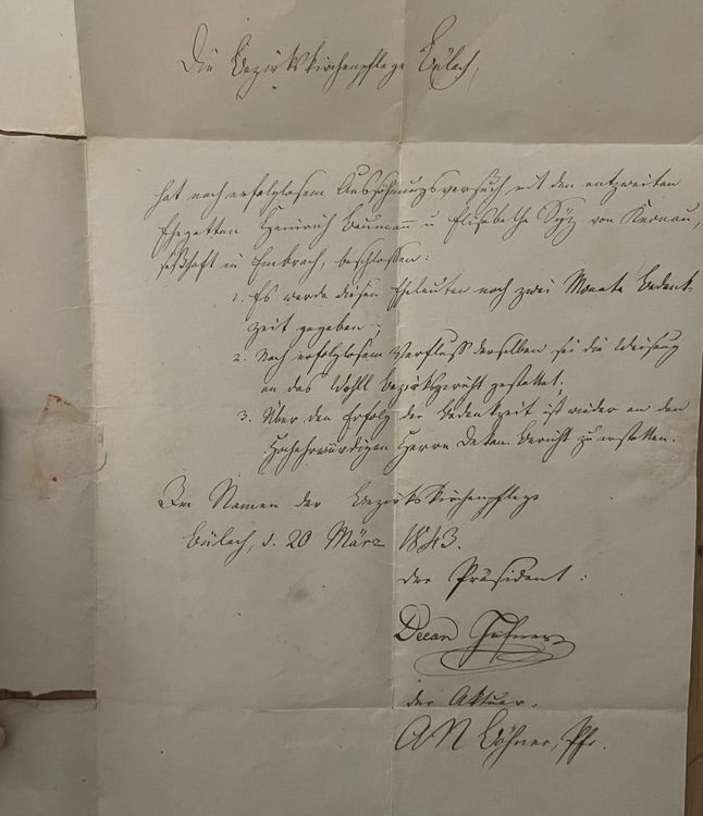 Antike Handgeschriebene Brief mit Stempfel | Kaufen auf Ricardo