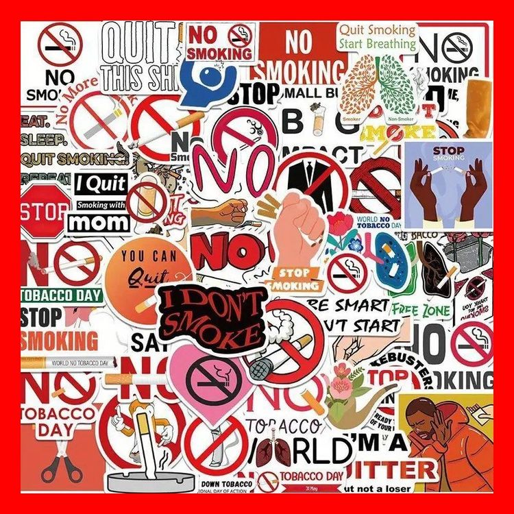 Rauchfrei stopp Rauchen verboten Aufkleber 50 tlg Stickerset (Neu und ...