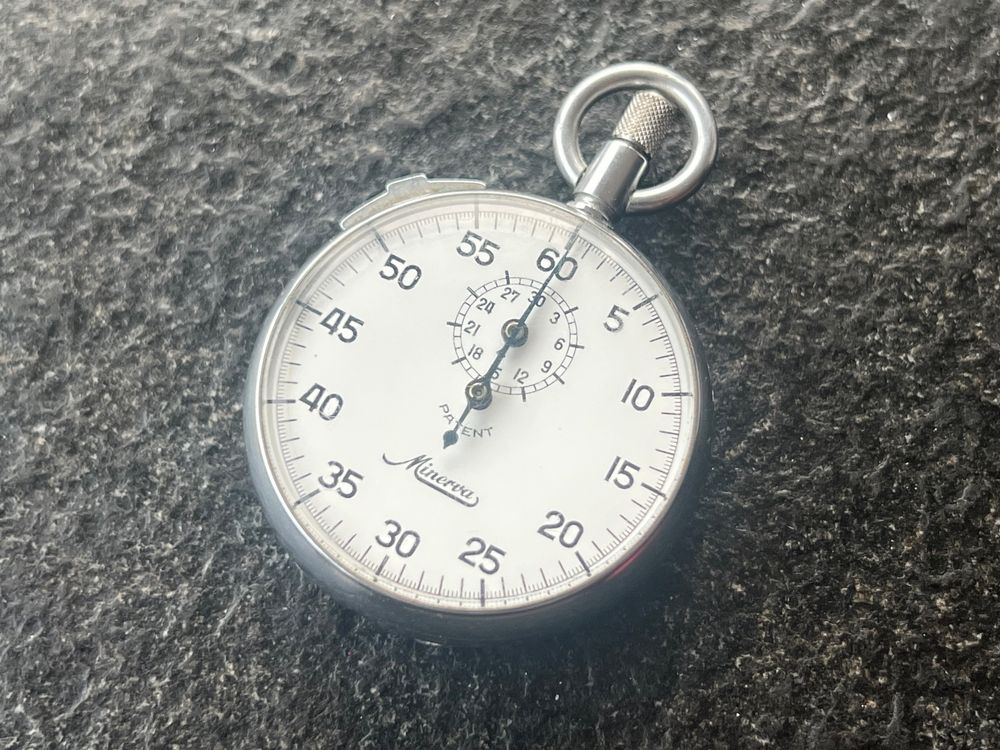 Minerva Flyback Sport Timer Handaufzug Stoppuhr Taschenuhr (Gebraucht ...