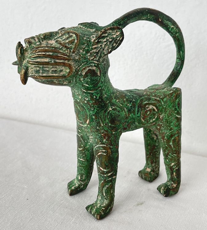 sehr feiner alter Leopard Bronze Benin Höhe 12 cm | Kaufen auf Ricardo