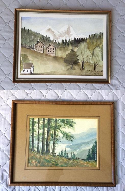 zwei alte Aquarelle mit Alpen Bergsee Motiven (Gebraucht) in Derendingen für CHF 23 – mit ...