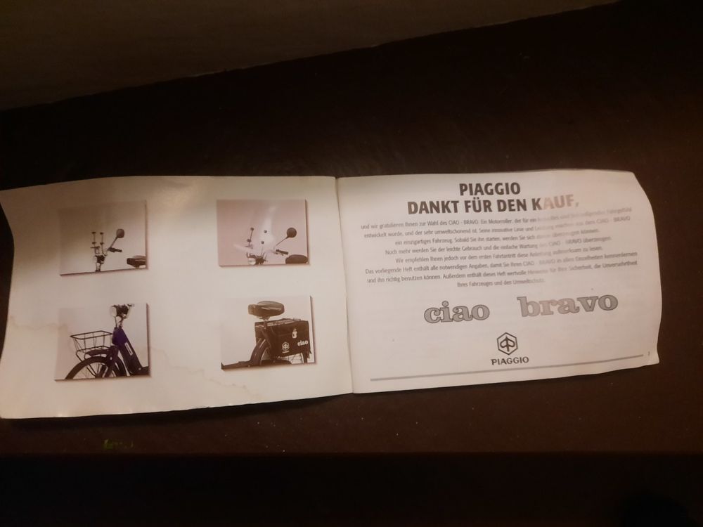 Piaggio Ciao Si Bravo Betriebs Anleitung (Gebraucht) in Rorbas für CHF 40 – nur Abholung auf ...