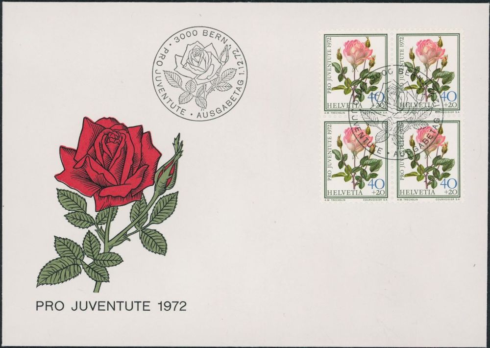 1972 Juventute - Viererblock - FDC U4 ET | Kaufen auf Ricardo
