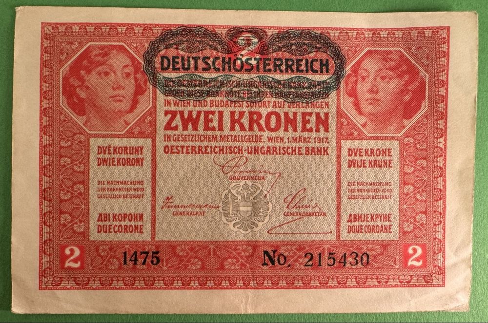 Historische Banknote: Zwei Kronen 1917 | Kaufen auf Ricardo