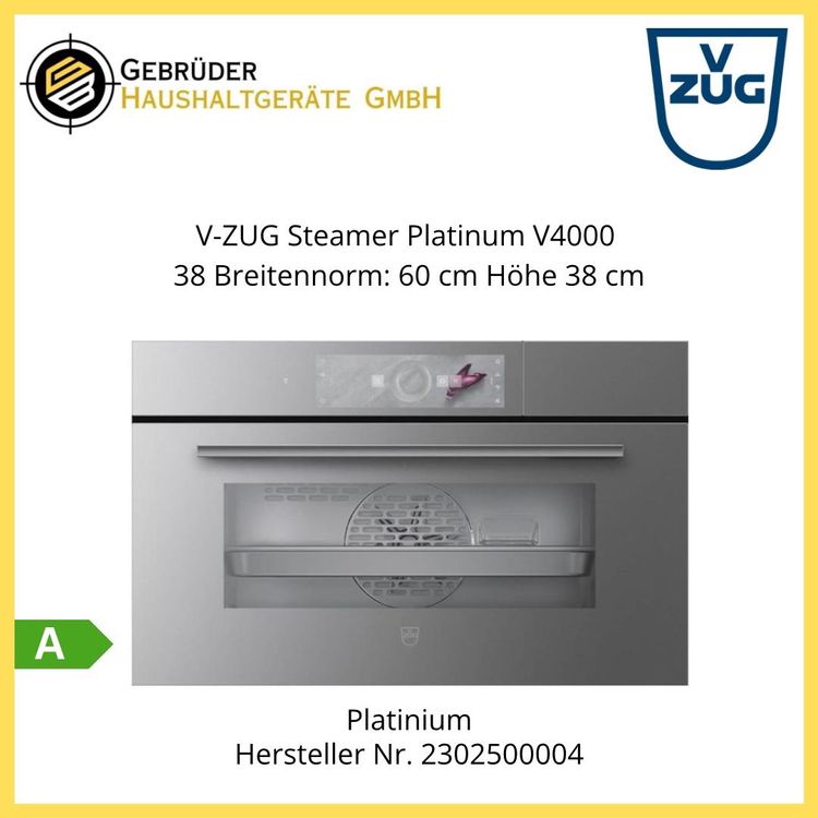 V-ZUG Steamer Steamer V4000 38,Breitennorm: 60 cm,Höhe 38,cm (Neu und ...