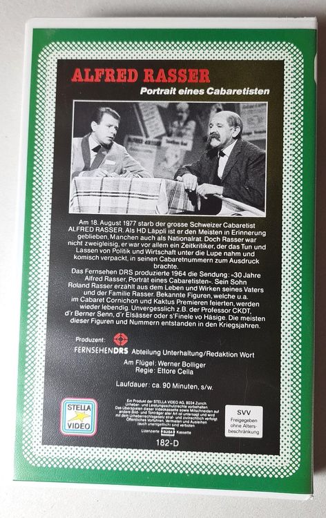 Alfred Rasser - Portrait eines Cabaretisten VHS (Gebraucht) in ...
