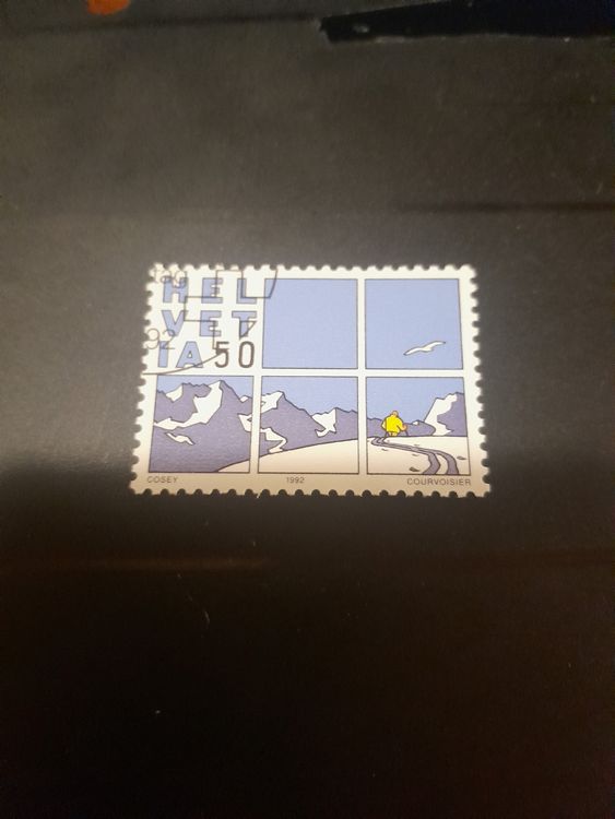 Timbre Suisse Helvetia 50, Illustration Cosey, 1992. (D'occasion) à ...