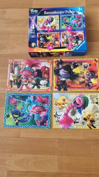 Puzzle "Trolls World Tour" 4 in a Box 12-24 Teile (Gebraucht) in ...