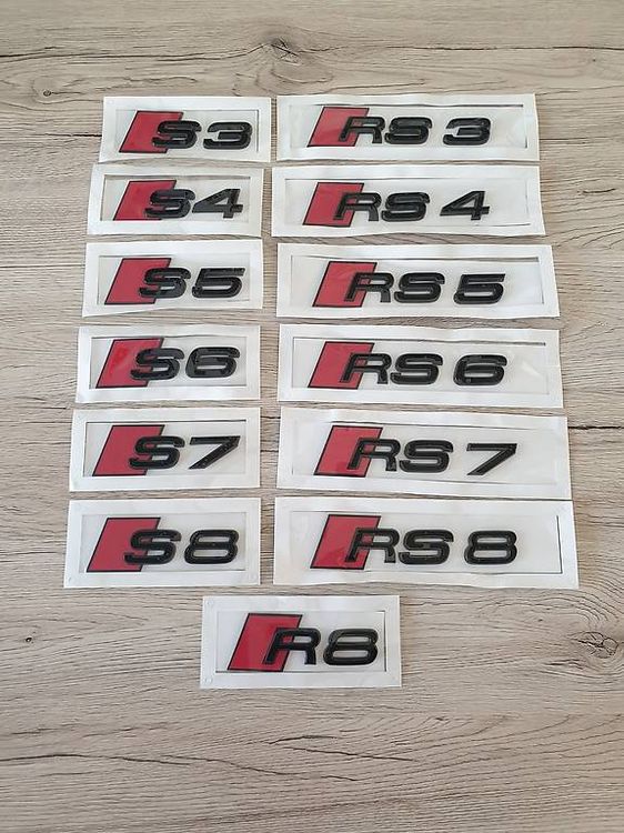 Audi S und RS Emblem Schwarz Glanz (Neu und originalverpackt) in ...