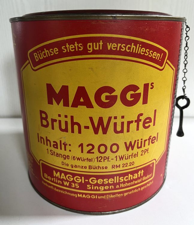 antike Blechdose MAGGI's Brüh-Würfel 1200 Würfel - Schlüssel (Gebraucht ...