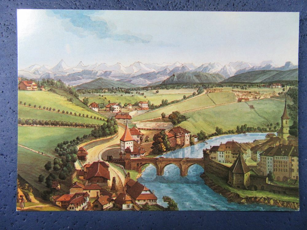 BERN UM 1780 UNTERTORBRÜCKE VON NORDEN UMRISSRADIERUNG-REPRO (Gebraucht) in Ettingen für CHF 4. ...