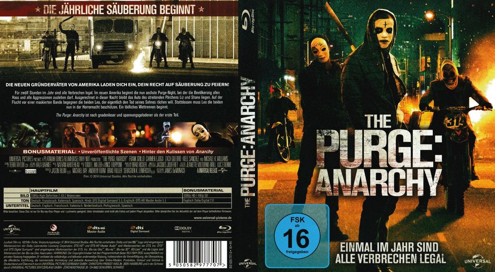 Blu-Ray - The Purge: Anarchy (Gebraucht) in Langnau am Albis für CHF 1. ...
