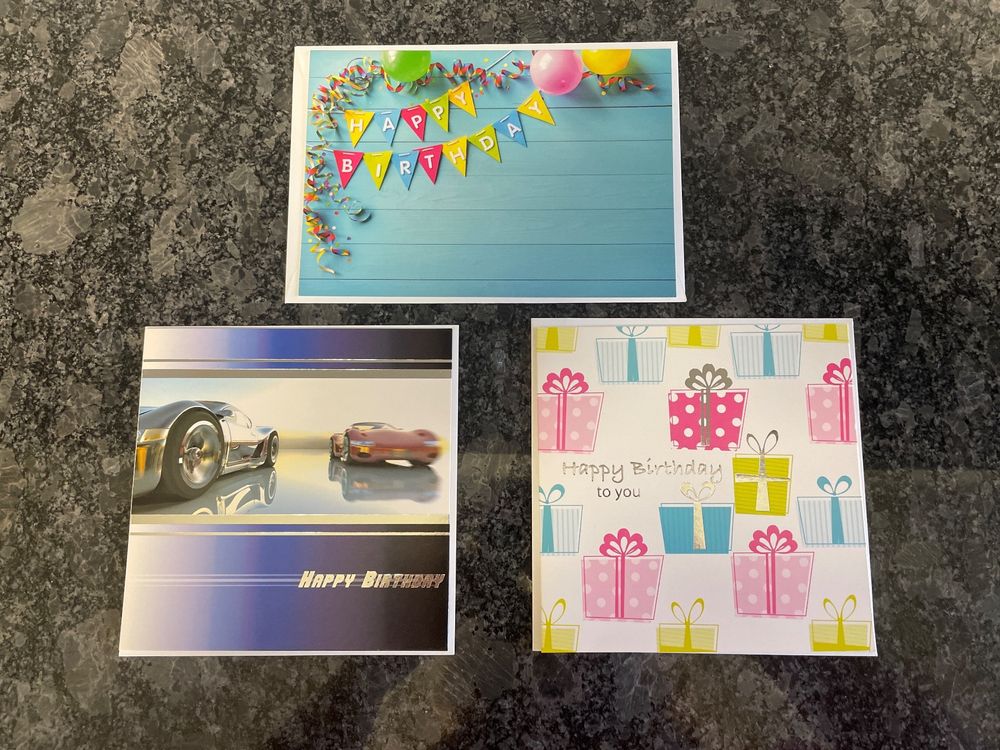 3x Geburtstagskarten inkl. Couvert | Kaufen auf Ricardo