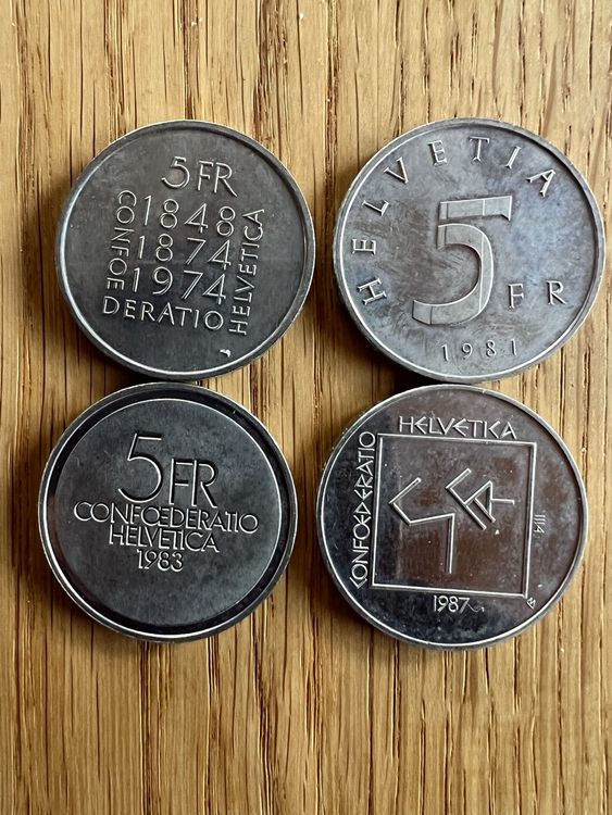Schweizer Gedenkmünzen 4er-Set, 5 Franken Stücke, Top! (Neu (gemäss Beschreibung)) in Buchs SG ...