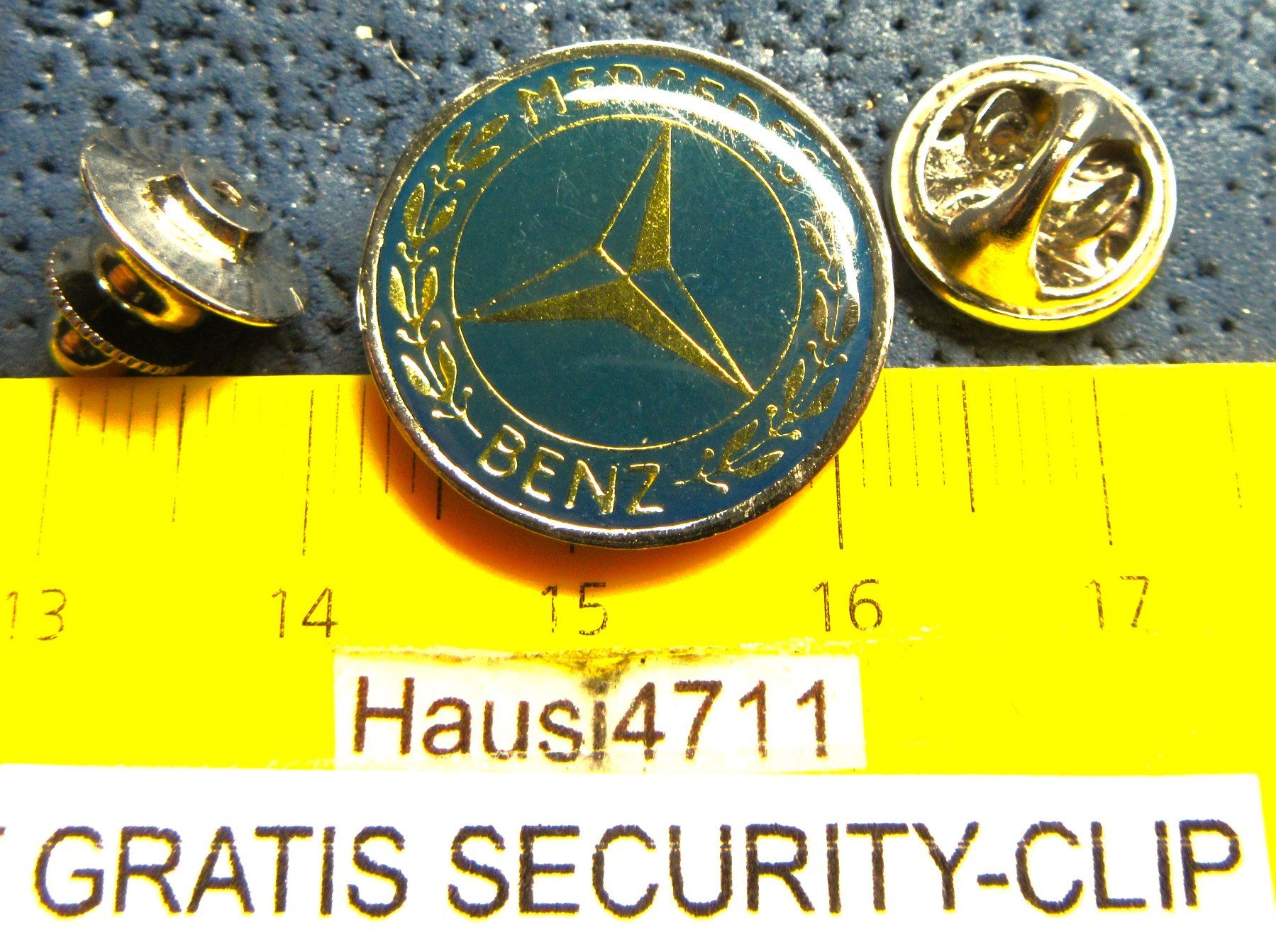 MERCEDES BENZ AUTO LOGO OLDI PIN GLASIERT MIT SECURITY-CLIP (Gebraucht ...