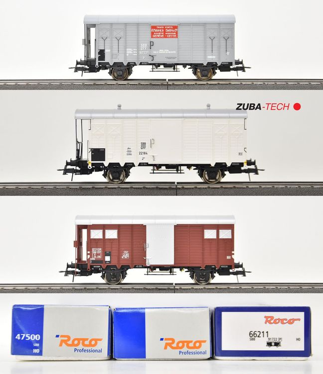 Roco 3x Gedeckte Güterwagen der SBB H0 GS mit OVP (Gebraucht) in St. Gallen für CHF 46 – mit ...
