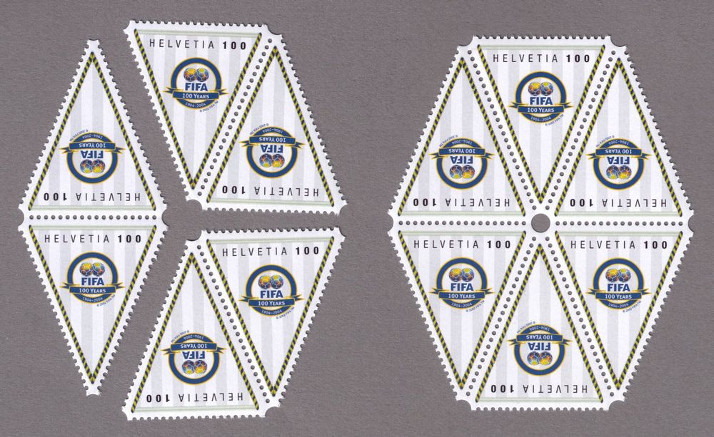 2004_1110_Fussball Wimpel 100 J. FIFA_alle 3 Paare+6er-BLOCK (Neu ...