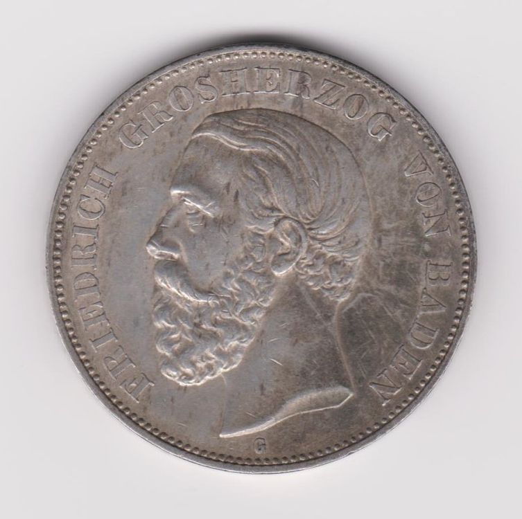 Baden 5 Mark 1875 G Friedrich "offenes A" | Kaufen auf Ricardo