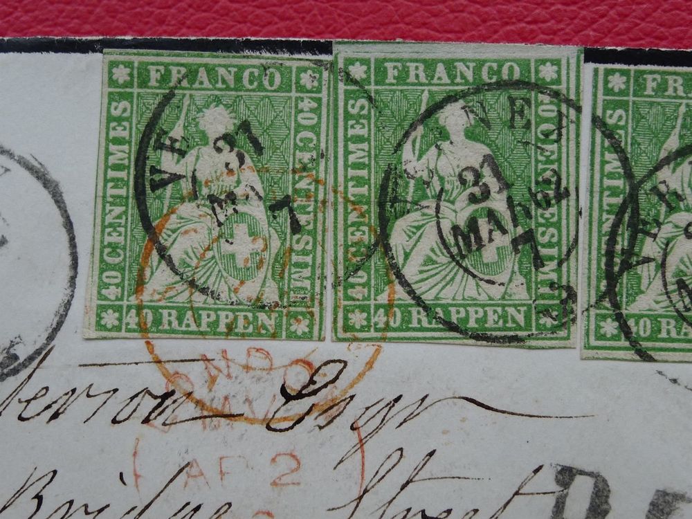 1863, 26G (3x) attraktiver Strubelbrief VERNEX nach LONDON! (Gebraucht ...