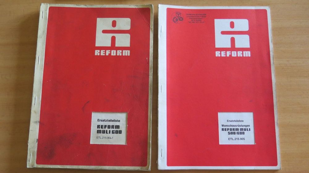 Reform Muli 600, Ersatzteilliste (Gebraucht) in Eiken für CHF 10 – mit ...