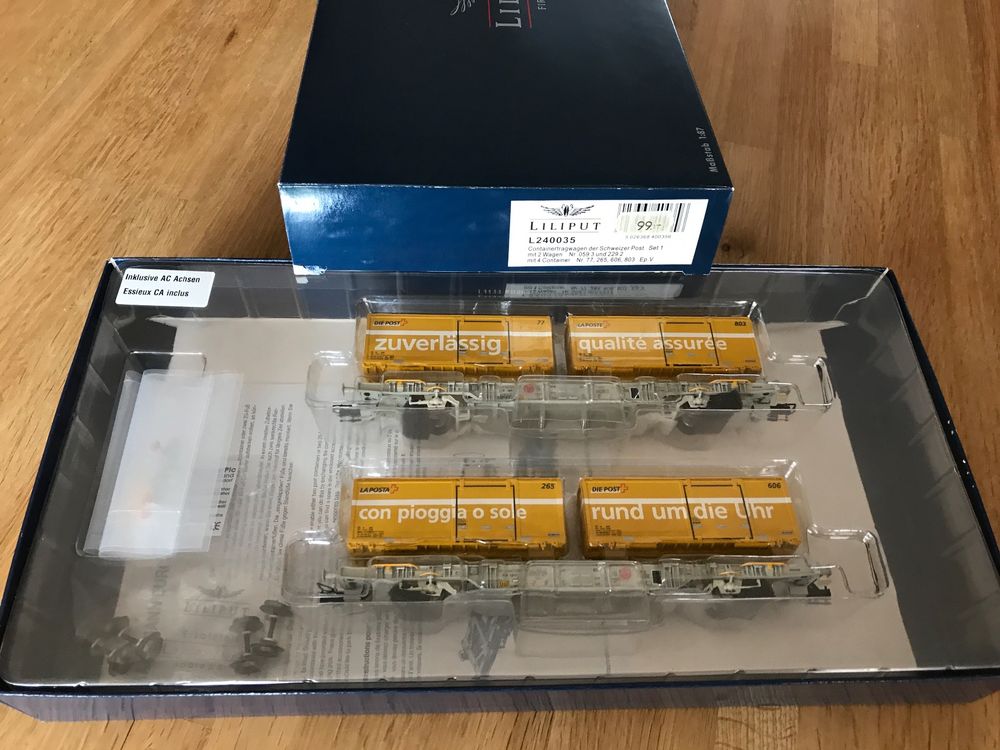 Liliput L240035 Containertragwagen Schweizer Post Set 1 (Neu und ...